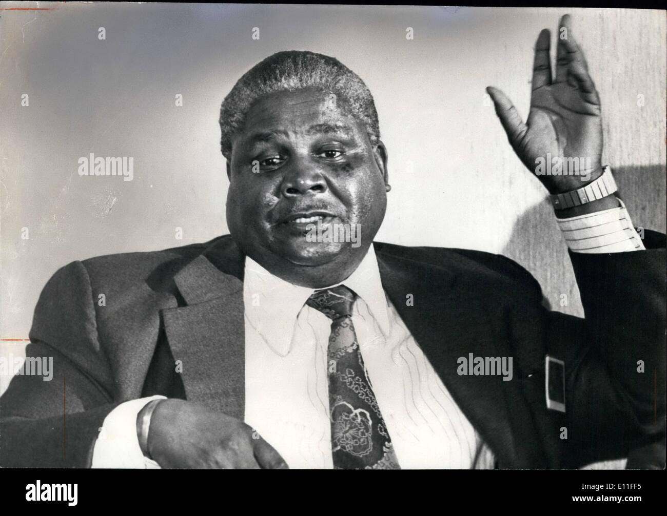 Jul. 07, 1977 - Joshua Nkomo, one of the leaders of the Patriotic Front ...