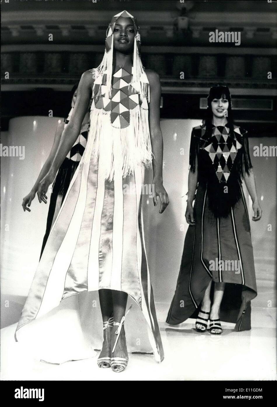 Jan. 26, 1978 - Paco Rabanne's African Inspired Dresses for Spring and ...