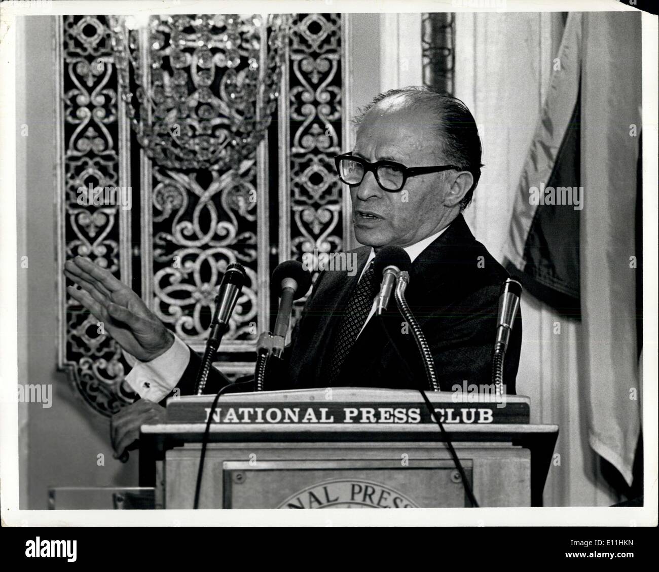 Mar. 23, 1978 - Menachem Begin at the National Pres Club in Washington ...