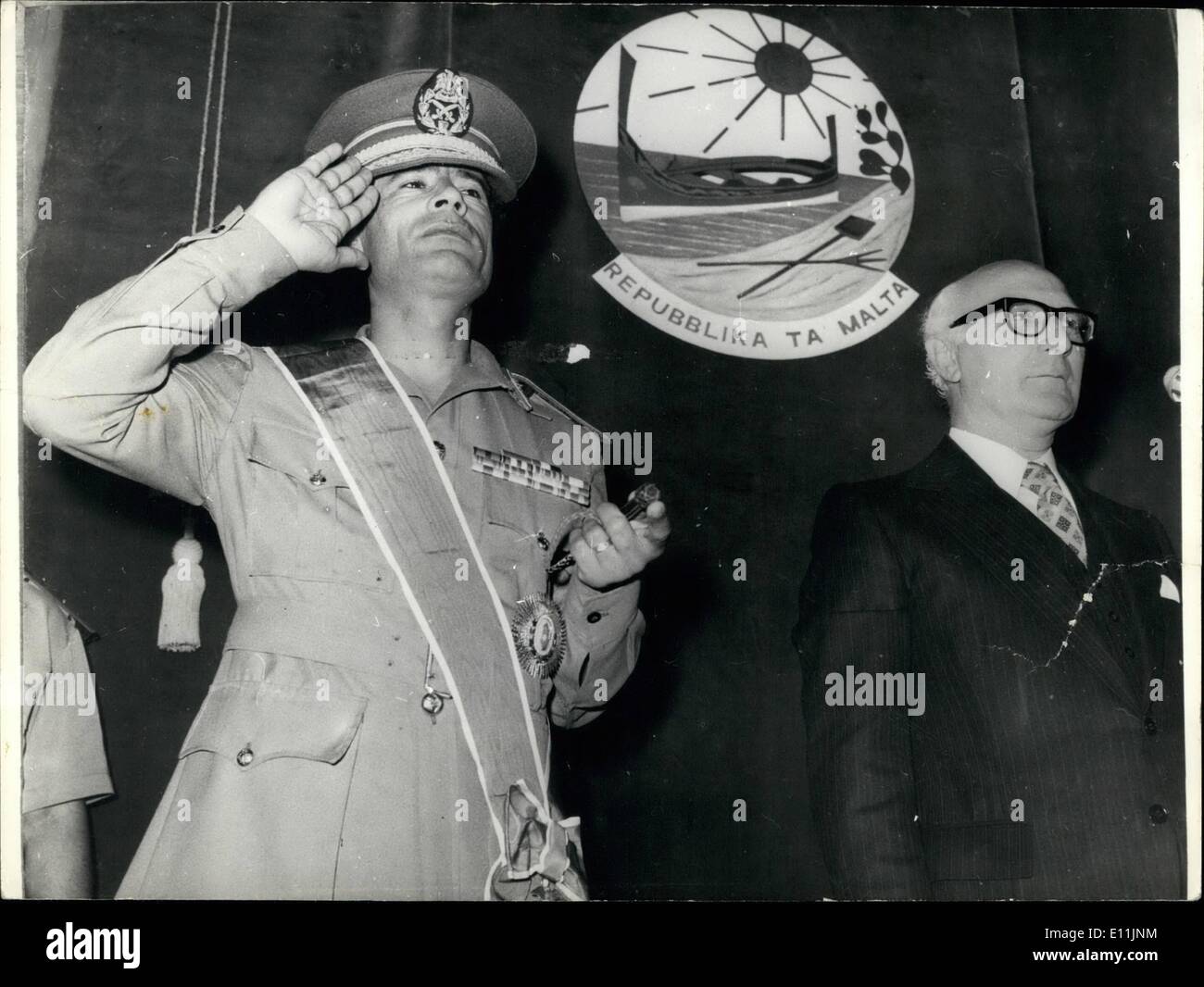 May 05, 1978 - President Gaddafi Gets Malta's Highest Decoration ...
