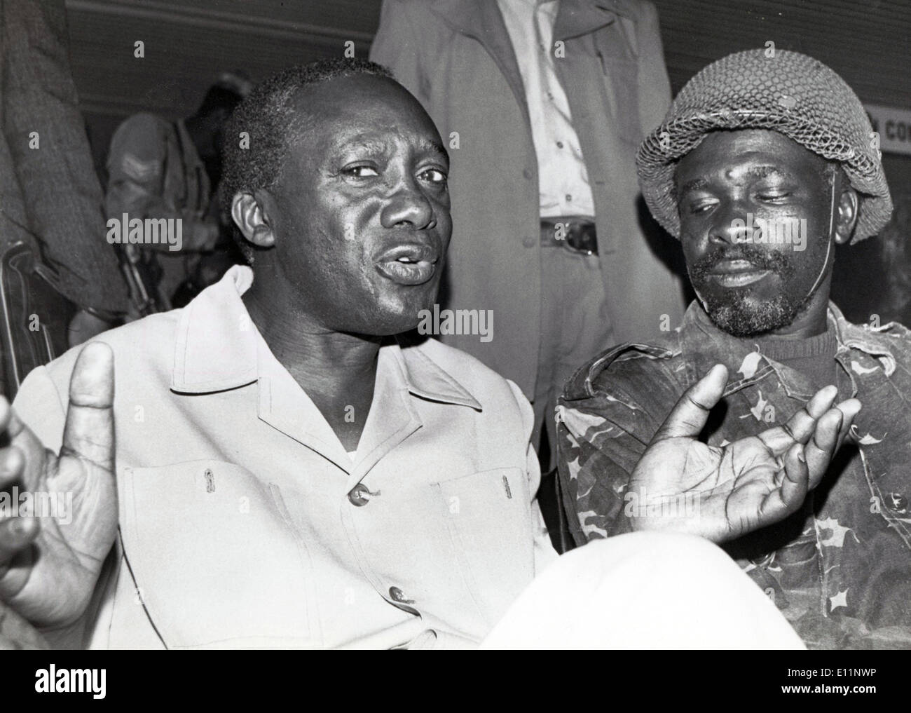 Apr. 23, 1979 - Uganda - President of Uganda YUSUF LULE chats with the ...