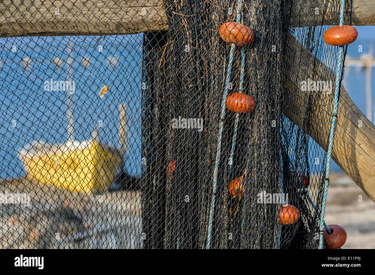 Fishing net drying posts hi-res stock photography and images - Alamy