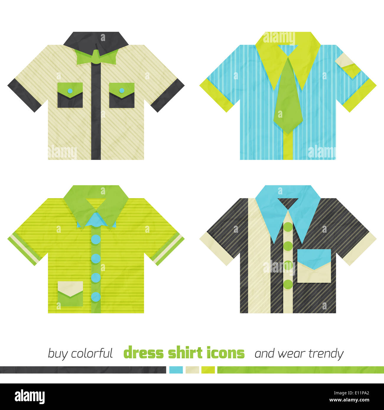 new collection of colorful dress shirt icons Stock Photo - Alamy