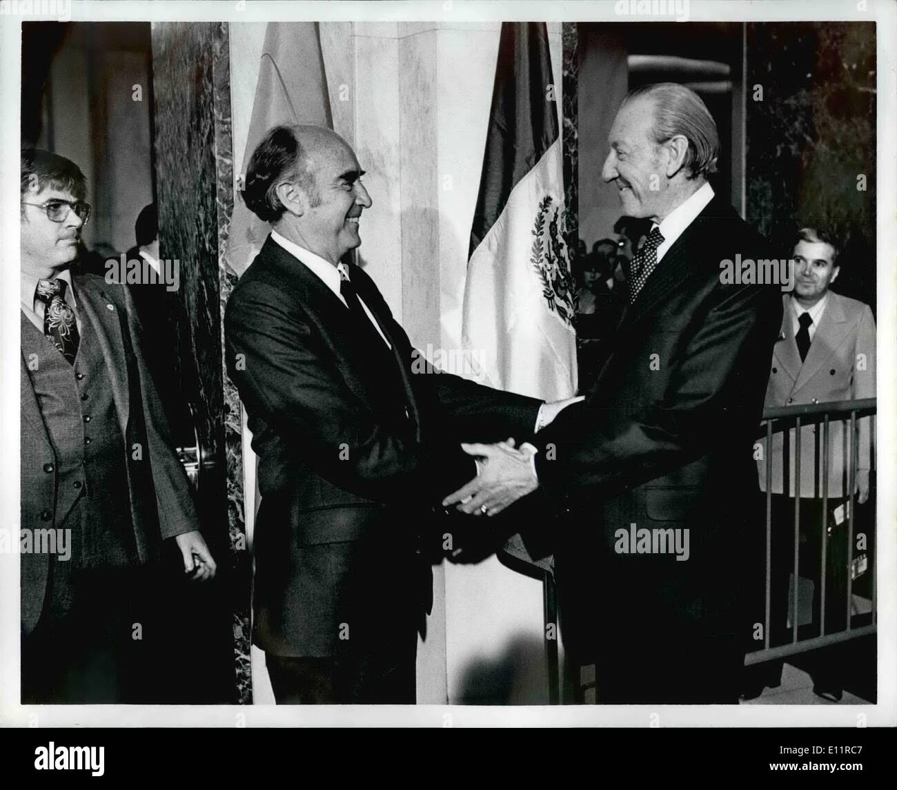 Oct. 10, 1979 - Mexican President Jose Lopez Portillo welcomed by Sec ...
