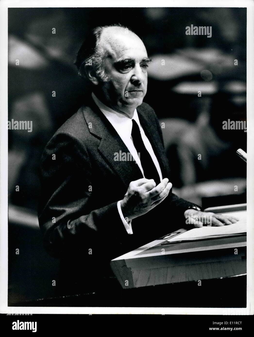 Oct. 10, 1979 - Jose Lopez Portillo, President of Mexico, addressing ...