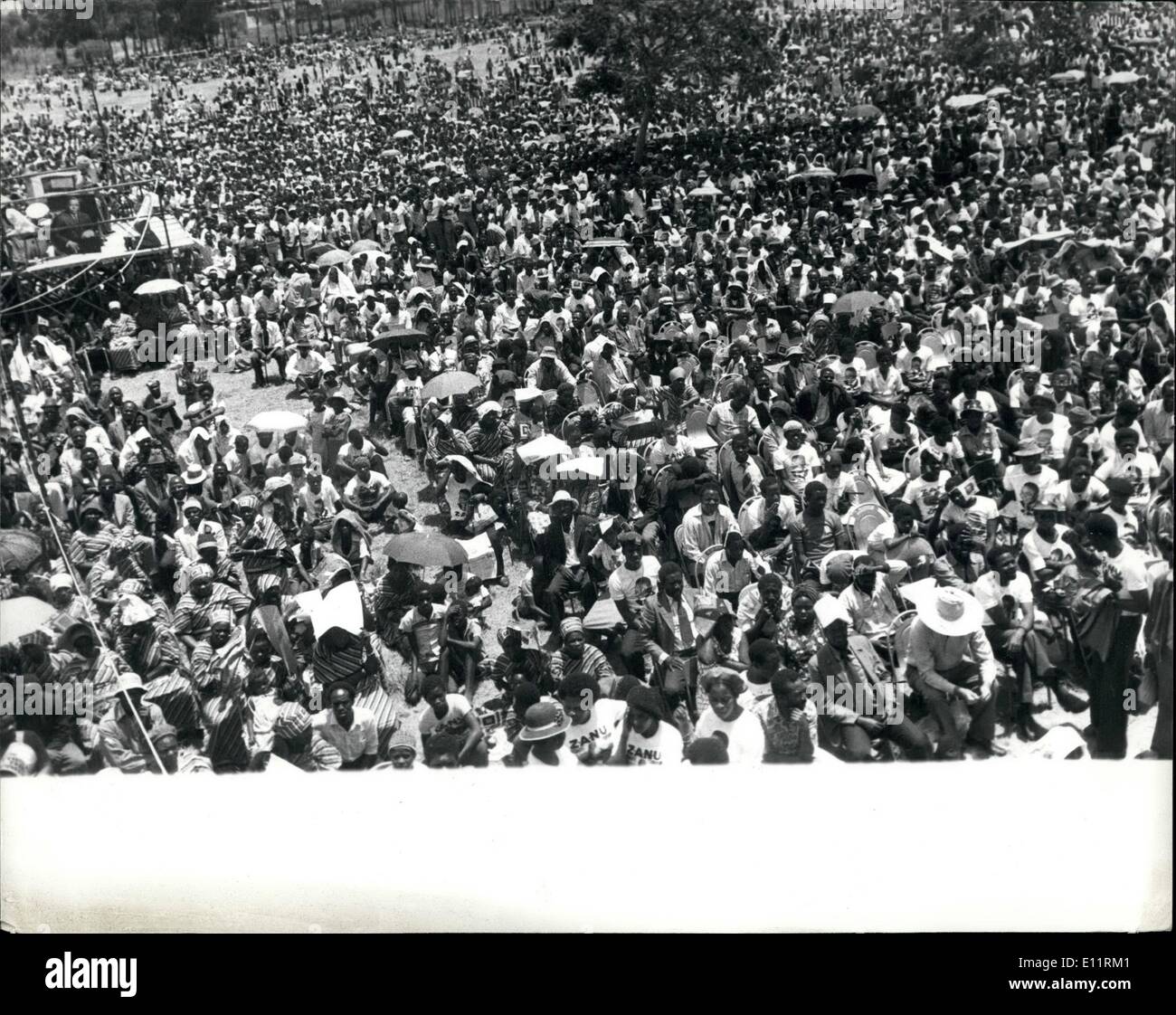 Jan. 01, 1980 - Leader of the Zanu rev Nbadaningi sithole addresses ...