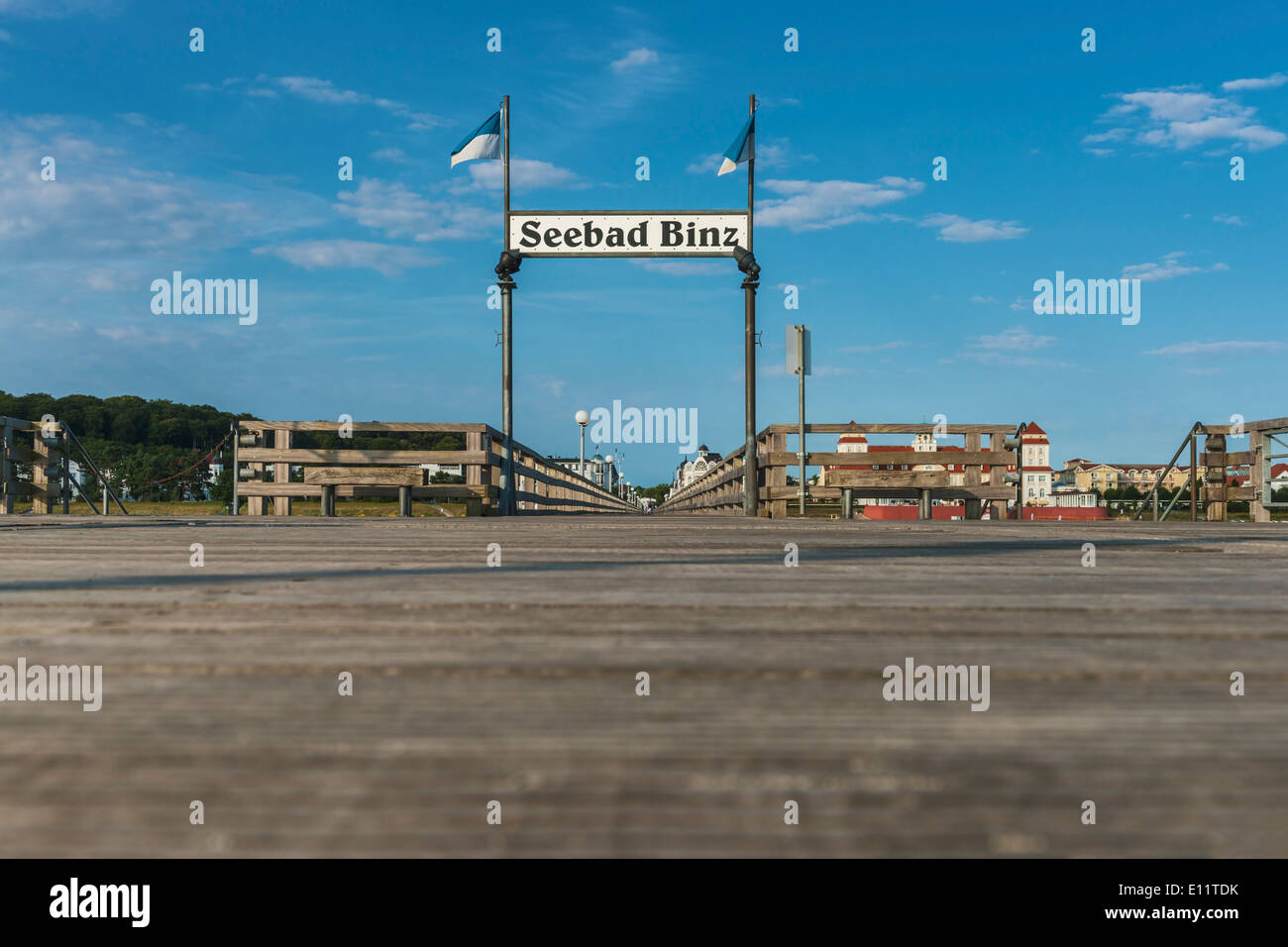 The Binz pier is 370 meters long, Baltic resort Binz, Ruegen Island ...