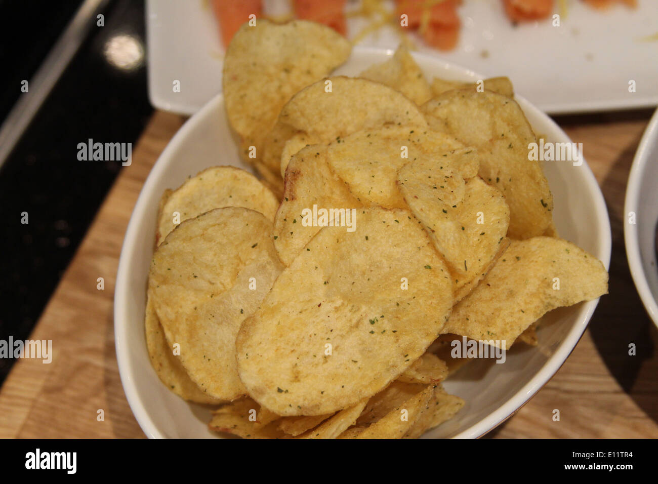 Top view of a bowl of crisps Stock Photo - Alamy