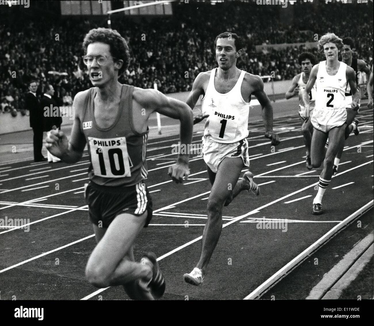 May 05, 1980 - Steven Ovett (No.1) seen during the Bannister Mile which ...