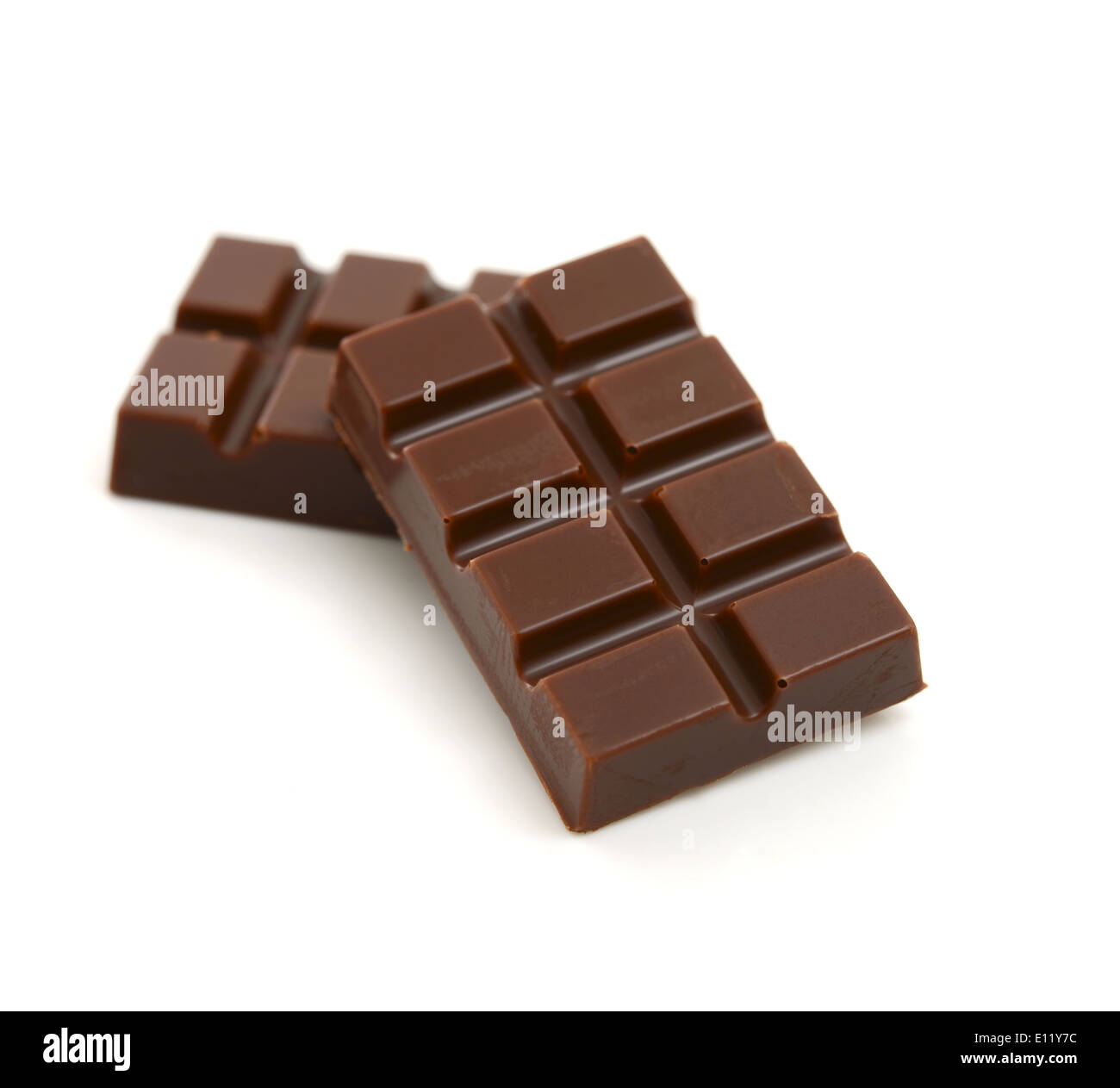 Blocks of Chocolate isolated on white background Stock Photo - Alamy