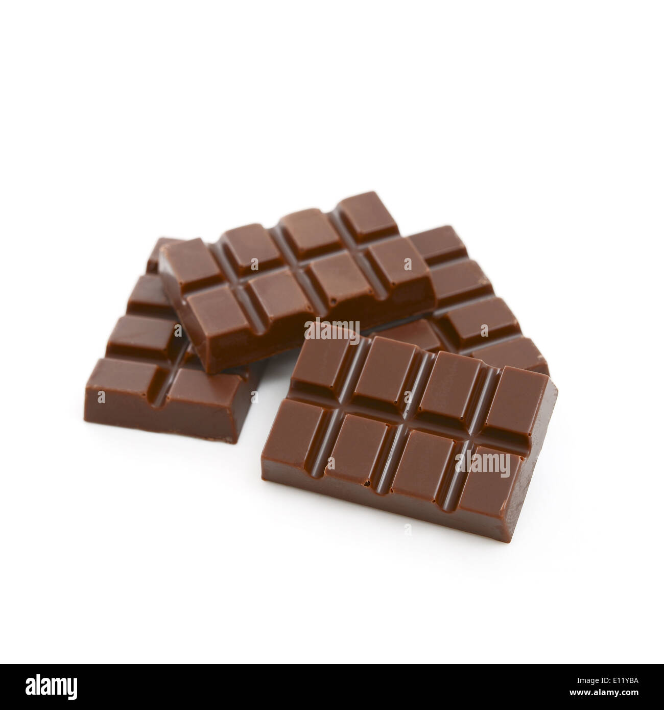 Blocks of Chocolate isolated on white background Stock Photo - Alamy