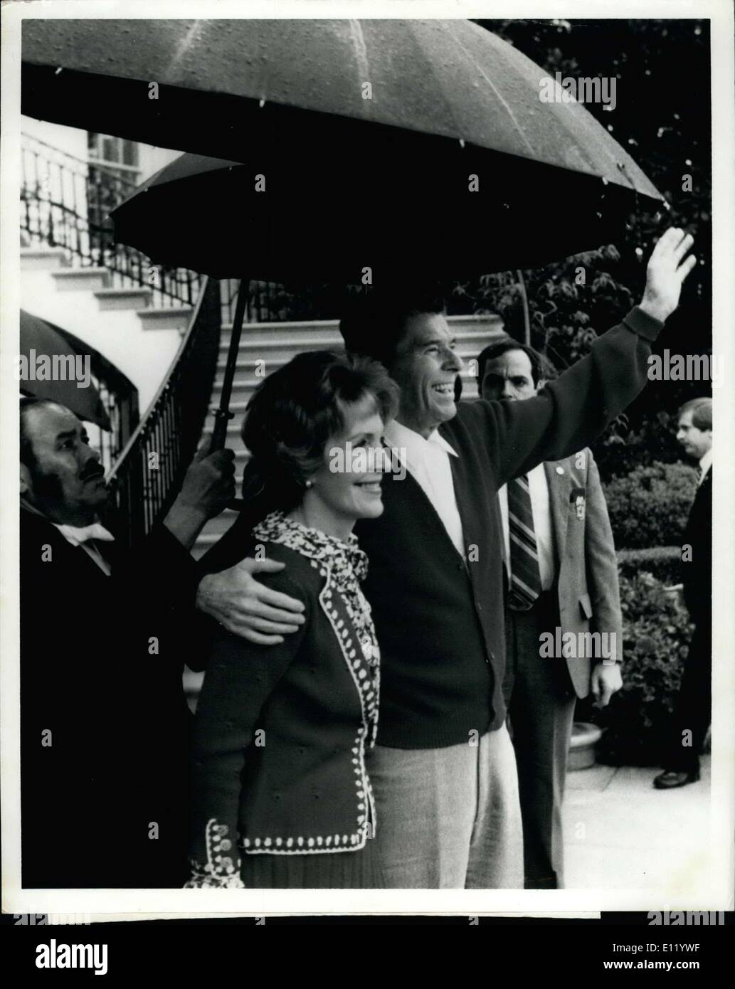 Apr. 11, 1981 - President and Mrs. Ronald Reagan wave to well wishers ...