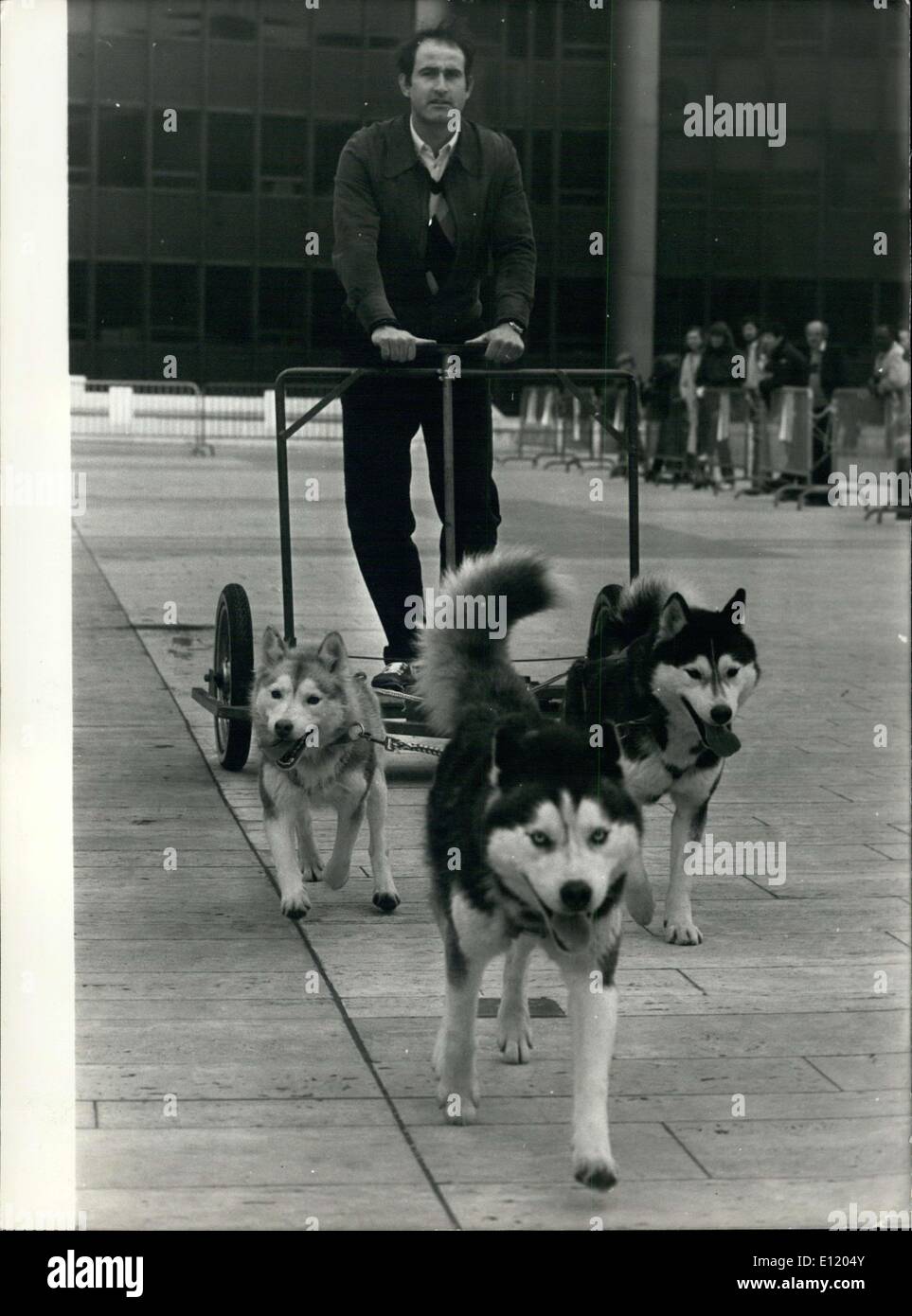 Apr. 29, 1981 - Demonstration of dog sled training at Montparnasse in ...