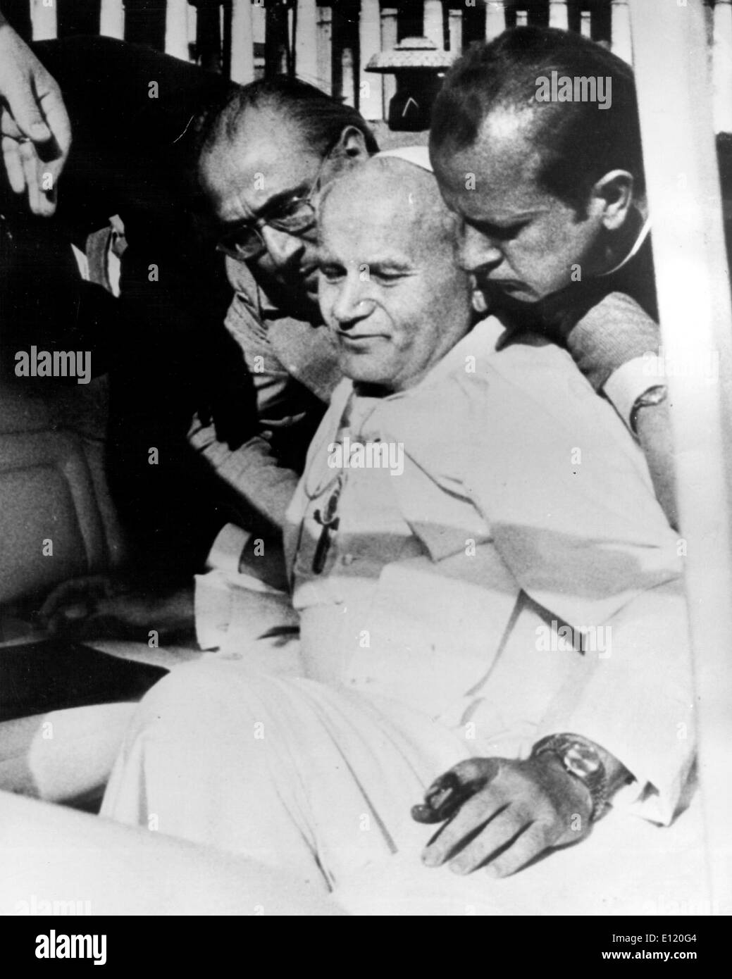 May 13, 1981, Pope JOHN PAUL II right after the assassination attempt ...