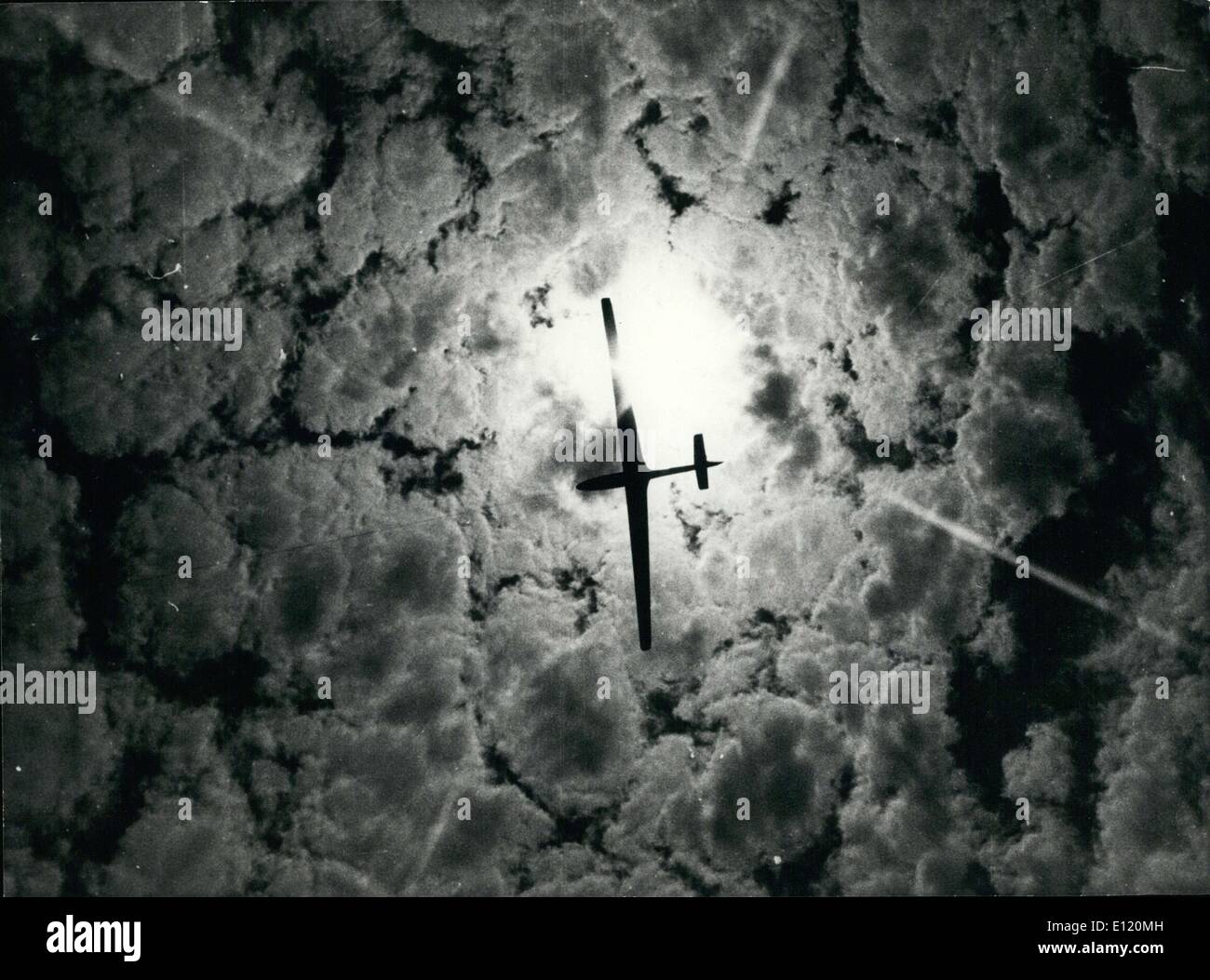 Sep. 01, 1981 - Plane Flying Under the Clouds in Hungary Stock Photo ...