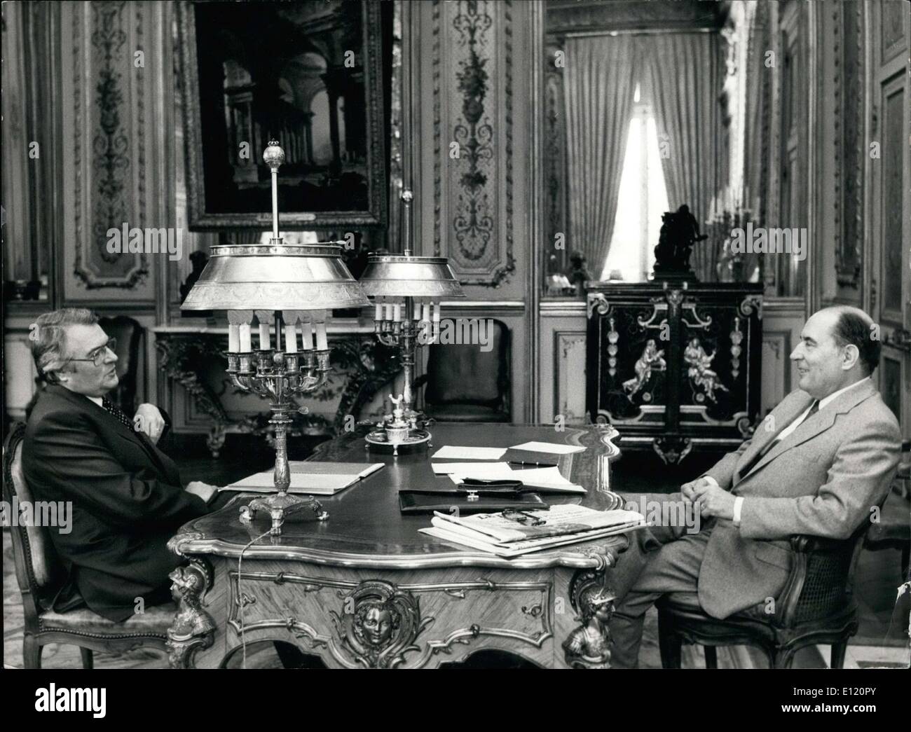 1981 in his office at elysees palace hi-res stock photography and ...
