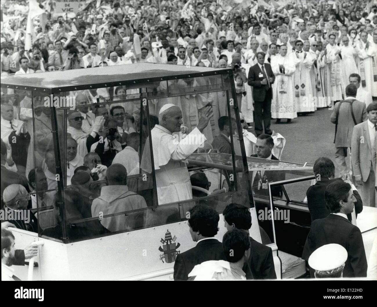Aug. 15, 1983 - The Procession of Pope John Paul II During Visit to ...