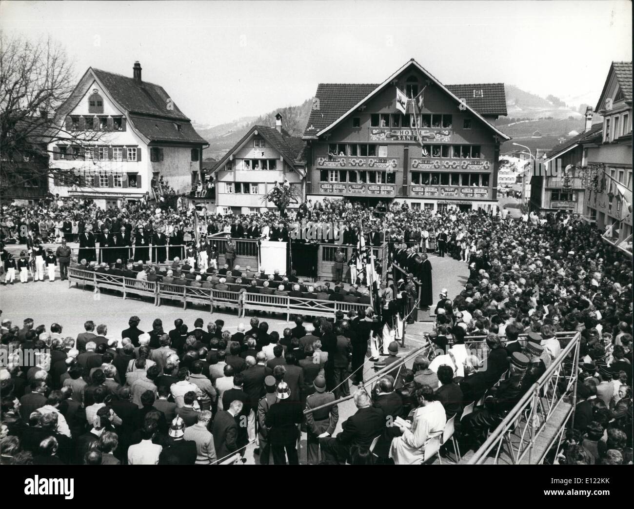 Apr. 04, 1982 - People's general assembly at Appenzell. On main square ...