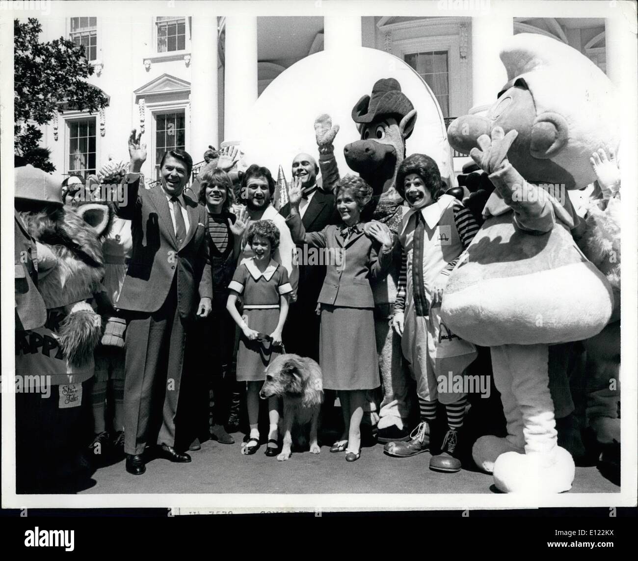 Apr. 04, 1982 - President and Mrs. Ronald W. Reagan waver to guests on ...