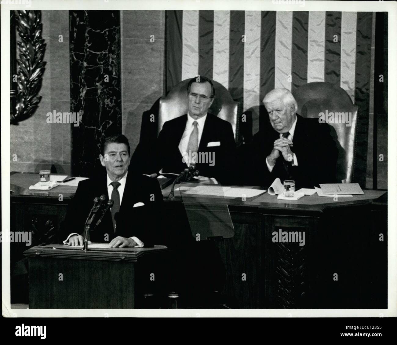 Jan. 01, 1984 - State of the Union: President Reagan is shown as he ...
