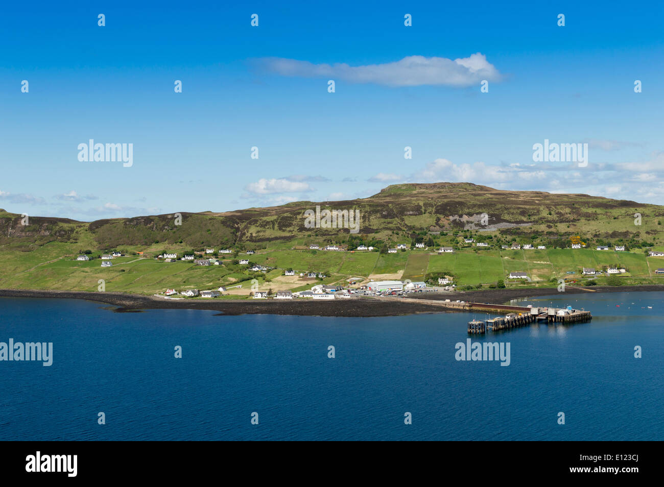 UIG VILLAGE AND THE FERRY TERMINAL PIER ON THE ISLE OF SKYE SCOTLAND ...