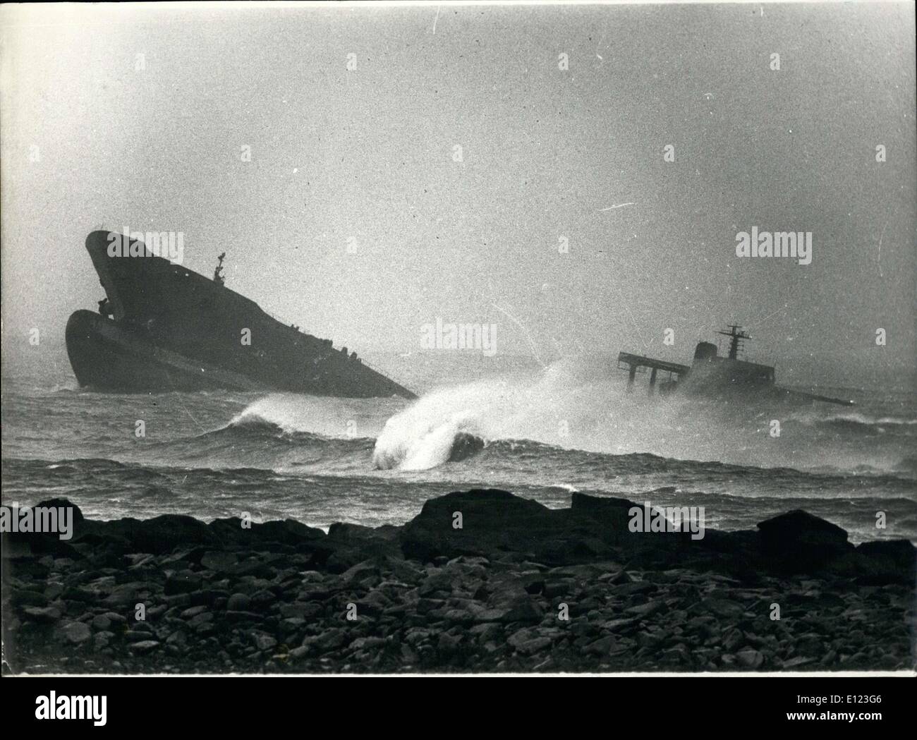Apr. 20, 1984 - Oil Ship ''Amoco Cadiz'' Sinking of the Coast of ...