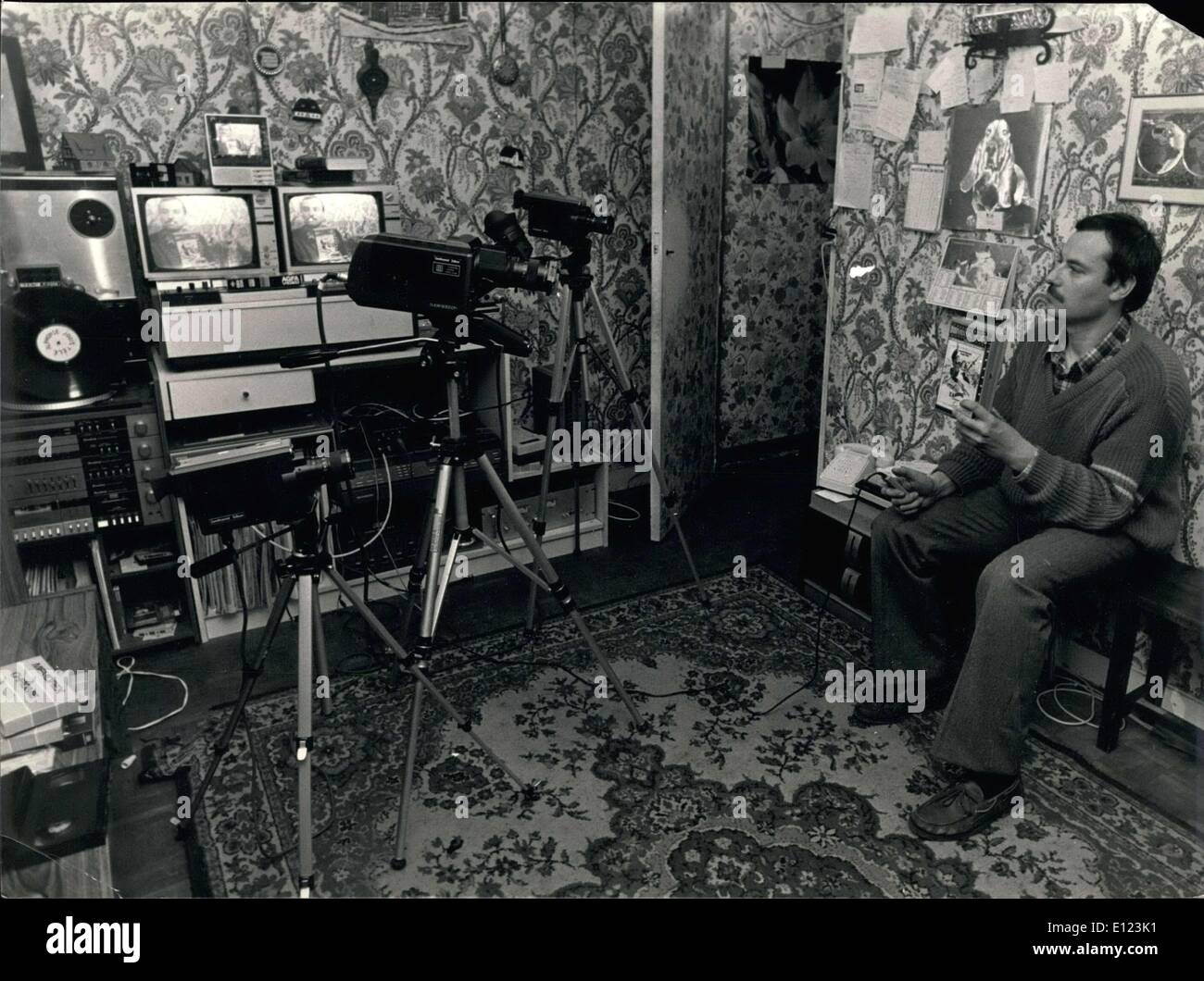 Jan. 21, 1985 - Television Camera Equipment of Quiquempoix Stock Photo ...