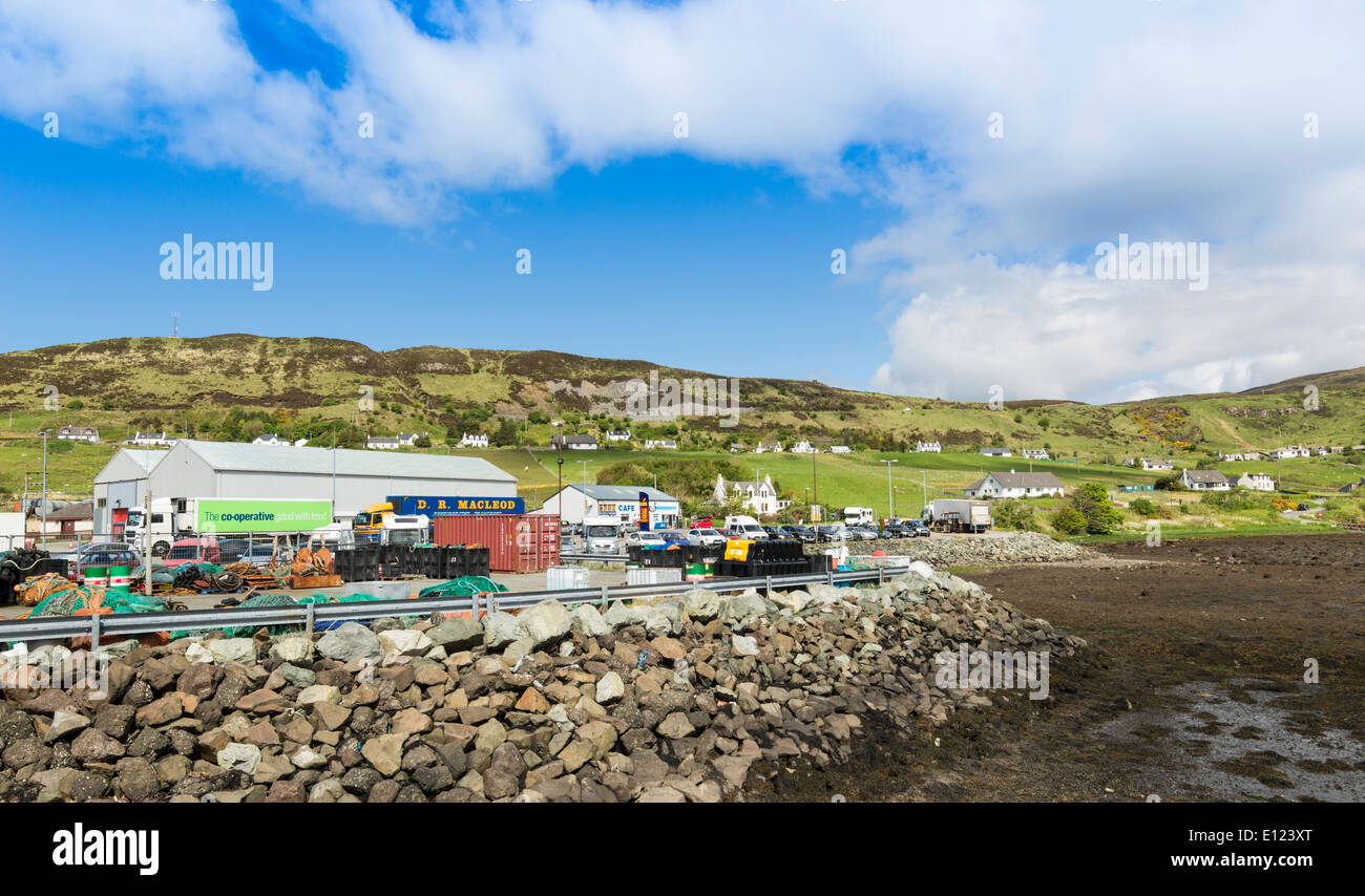 VEHICLES WAITING FOR THE FERRY AT UIG TERMINAL ISLE OF SKYE SCOTLAND ...