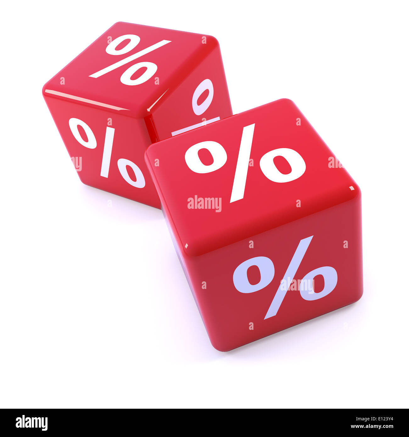 3d render of a two red dice with percentage markings Stock Photo - Alamy