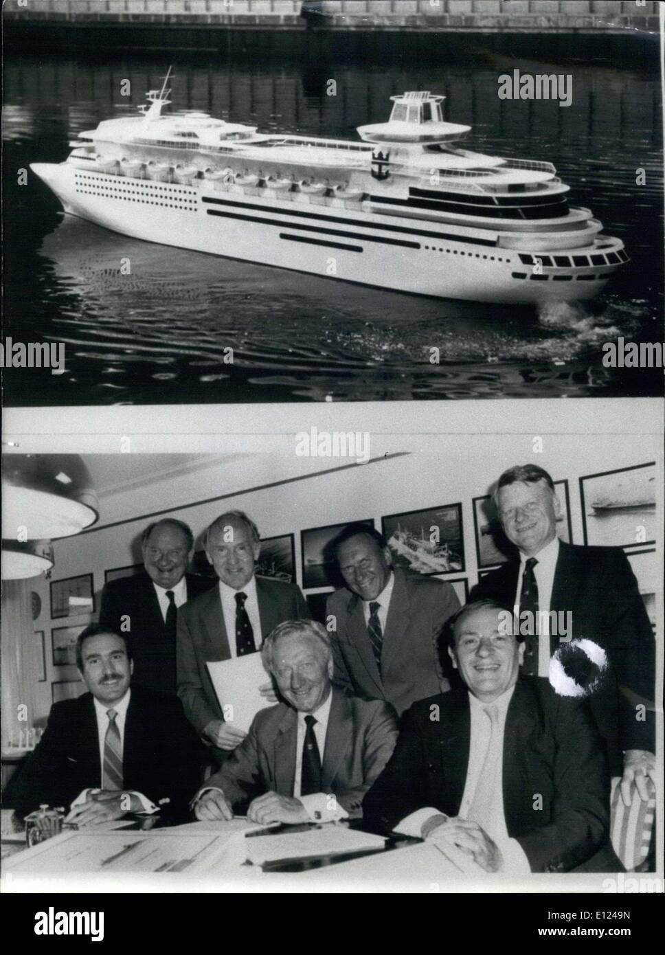 Aug. 05, 1985 - Bottom photo, left to right (sitting): Alain Grill, Roal P. Aukner, Richard D ...