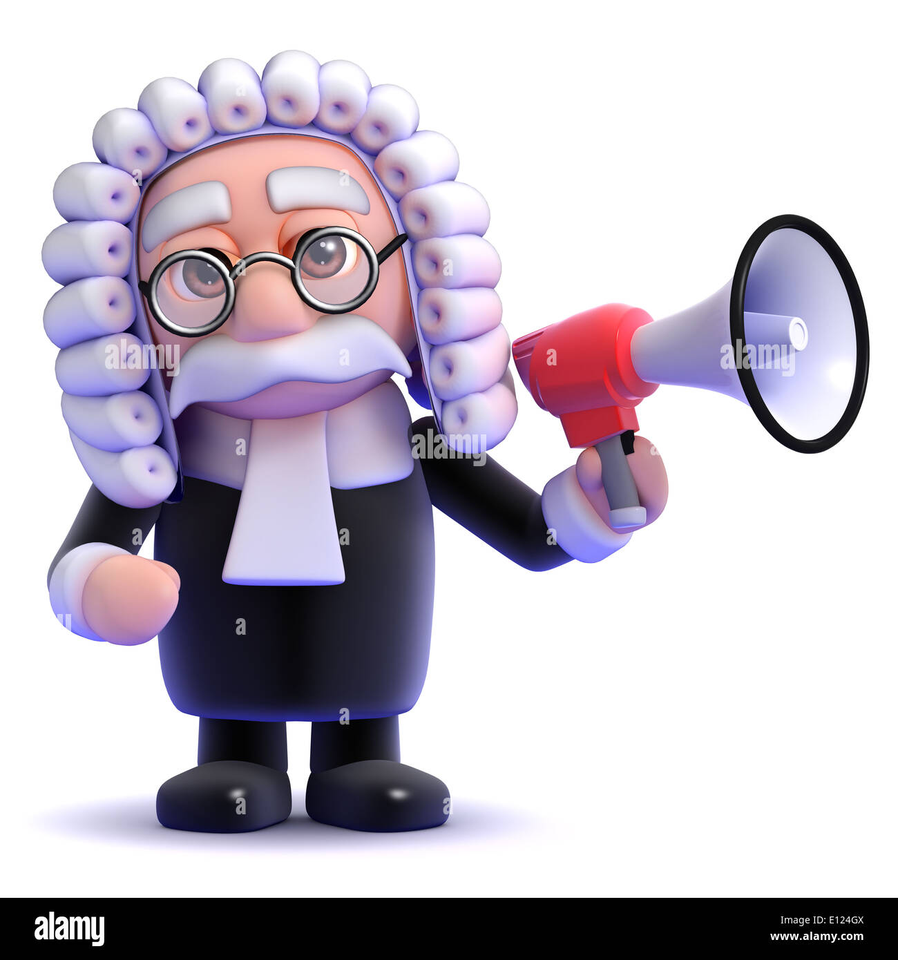 3d render of a judge speaking through a megaphone Stock Photo - Alamy