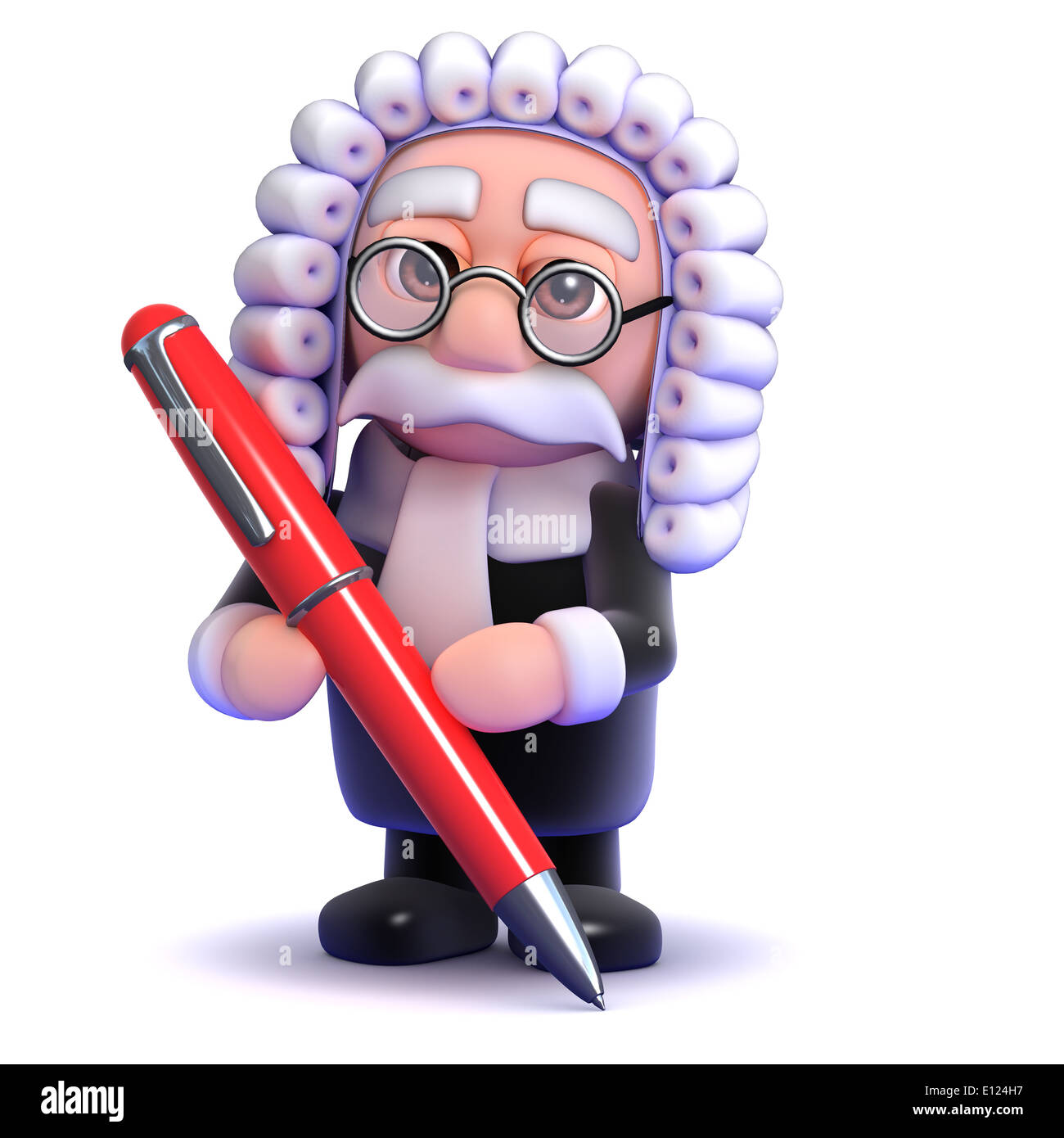 3d render of a judge writing with a pen Stock Photo - Alamy