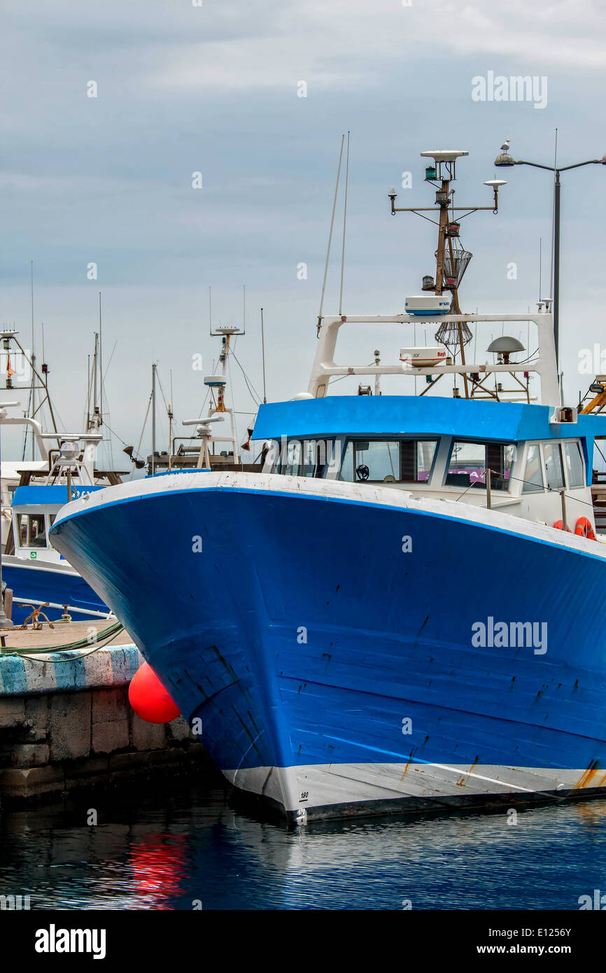 Fisherboats in a spanish harbor Stock Photo - Alamy