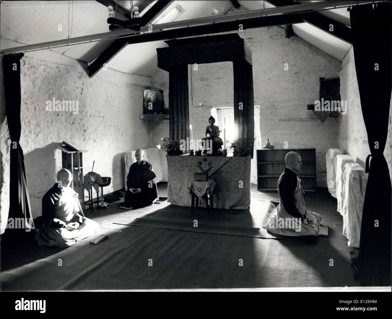 Mar. 24, 1990 - A Group of Zen Buddhists seen during the early morning ...