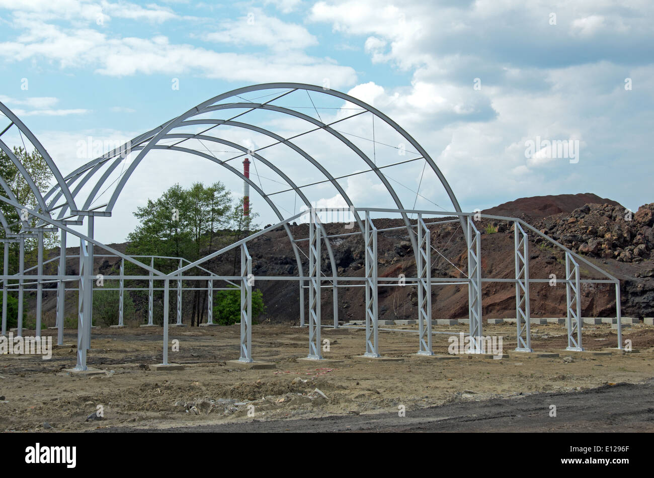 Photo of construction site of modern warehouse Stock Photo - Alamy