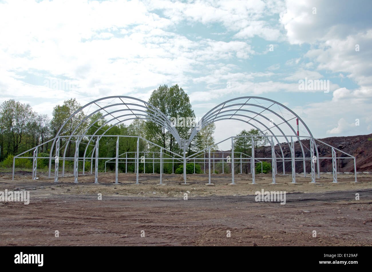 Photo of construction site of modern warehouse Stock Photo - Alamy