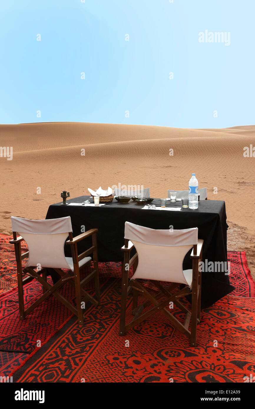 Breakfast in the desert in Morocco Stock Photo - Alamy
