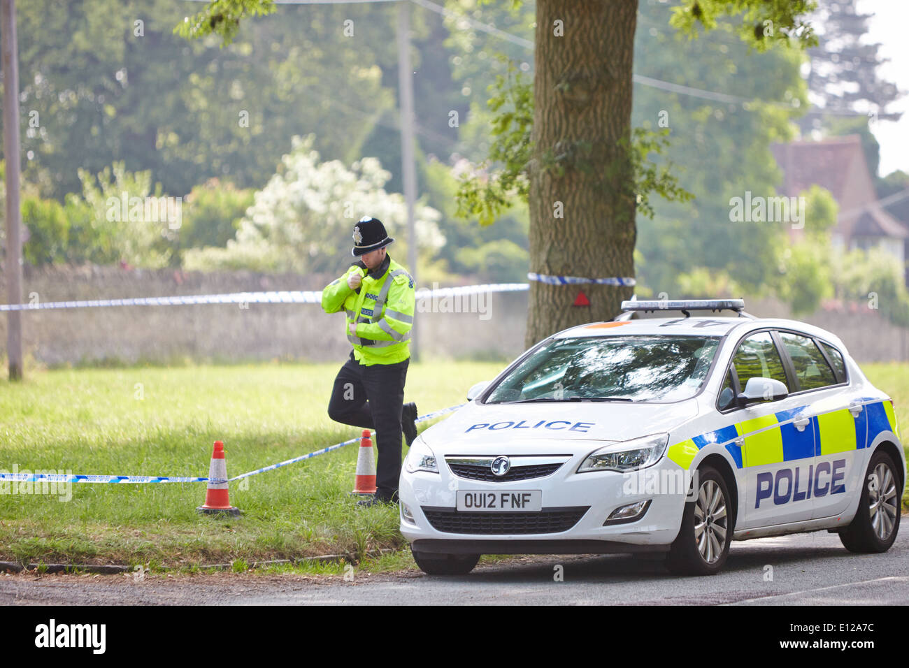 General view of the scene in Nettleden Road, Little Gaddesden following ...