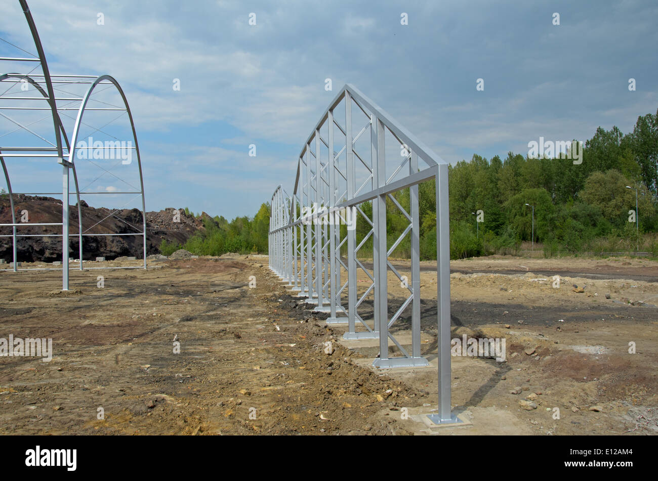 Photo of construction site of modern warehouse Stock Photo - Alamy