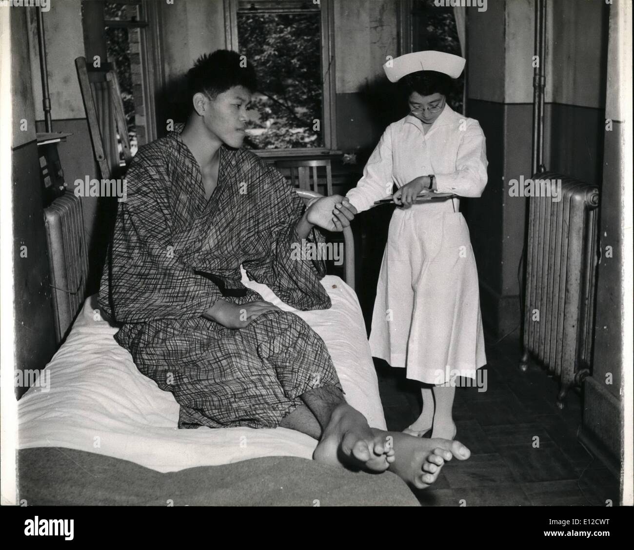 Dec. 12, 2011 - The giant has his temperature taken in his private room ...