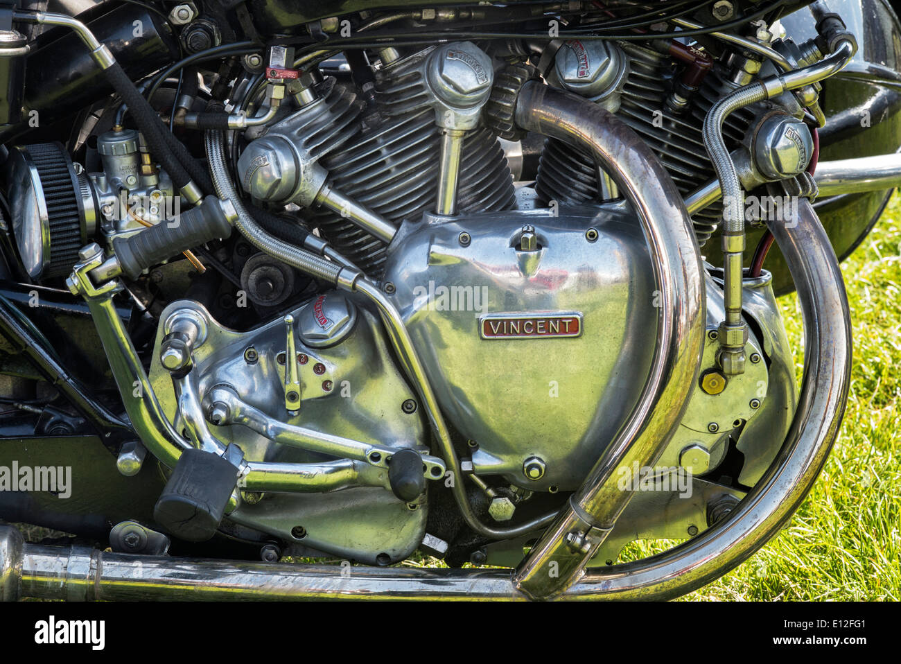 1953 Vincent Rapide motorcycle engine. Classic british bike Stock Photo ...