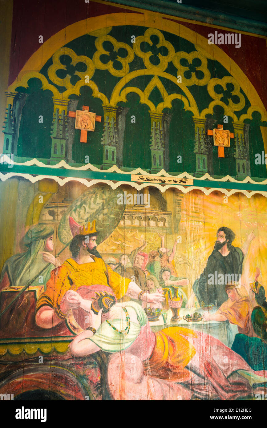 Mural in St. Benedict's Painted Church, Captain Cook, The Big Island ...