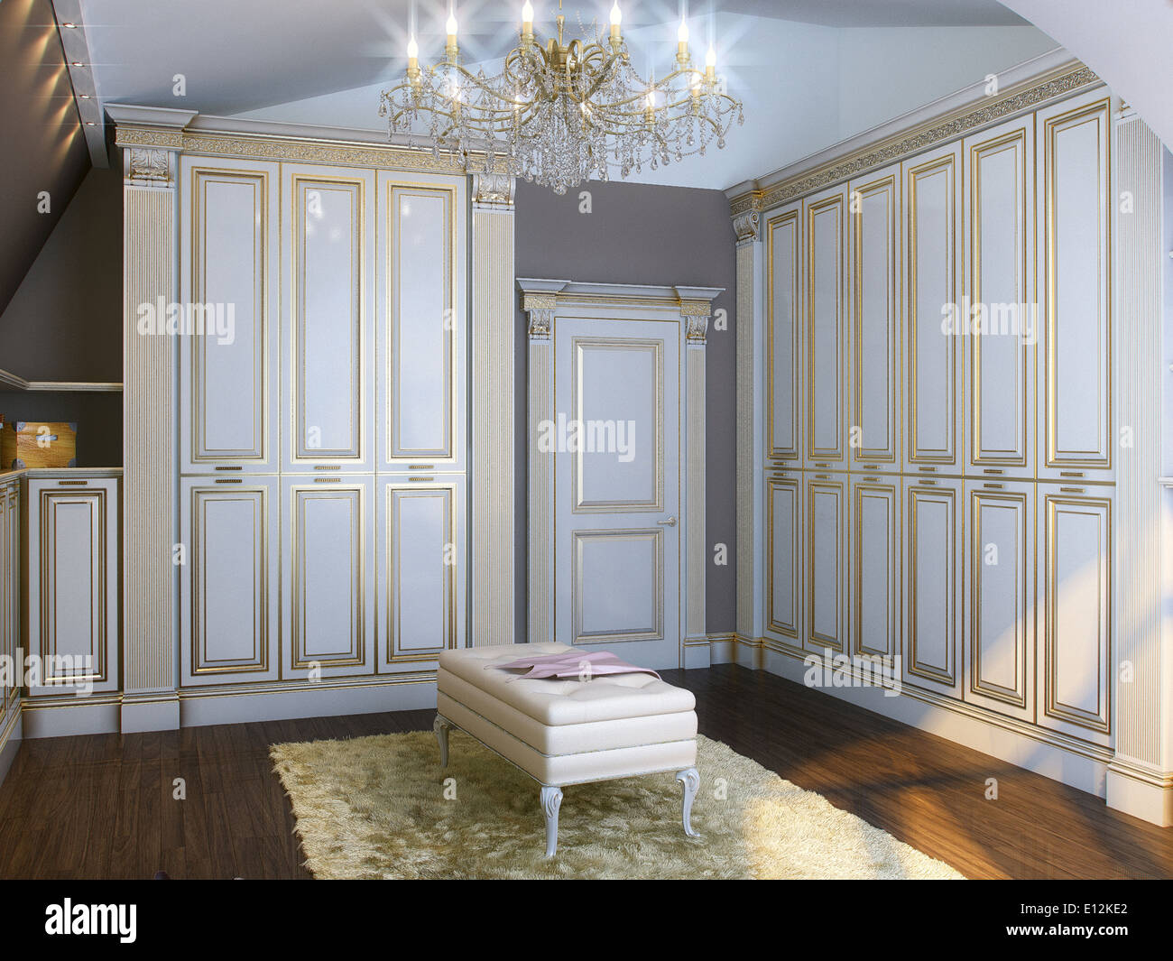 Classic Room Interior With Luxury Furniture And Telescope Stock Photo ...