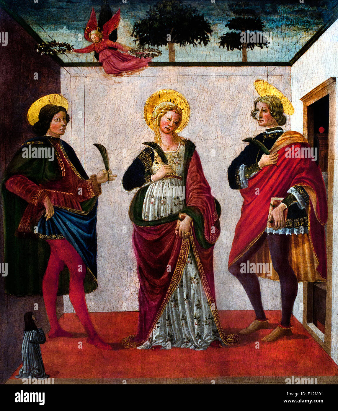 Saint Cecilia between Saint Valerian and Saint Tiburtius with a Donor ...