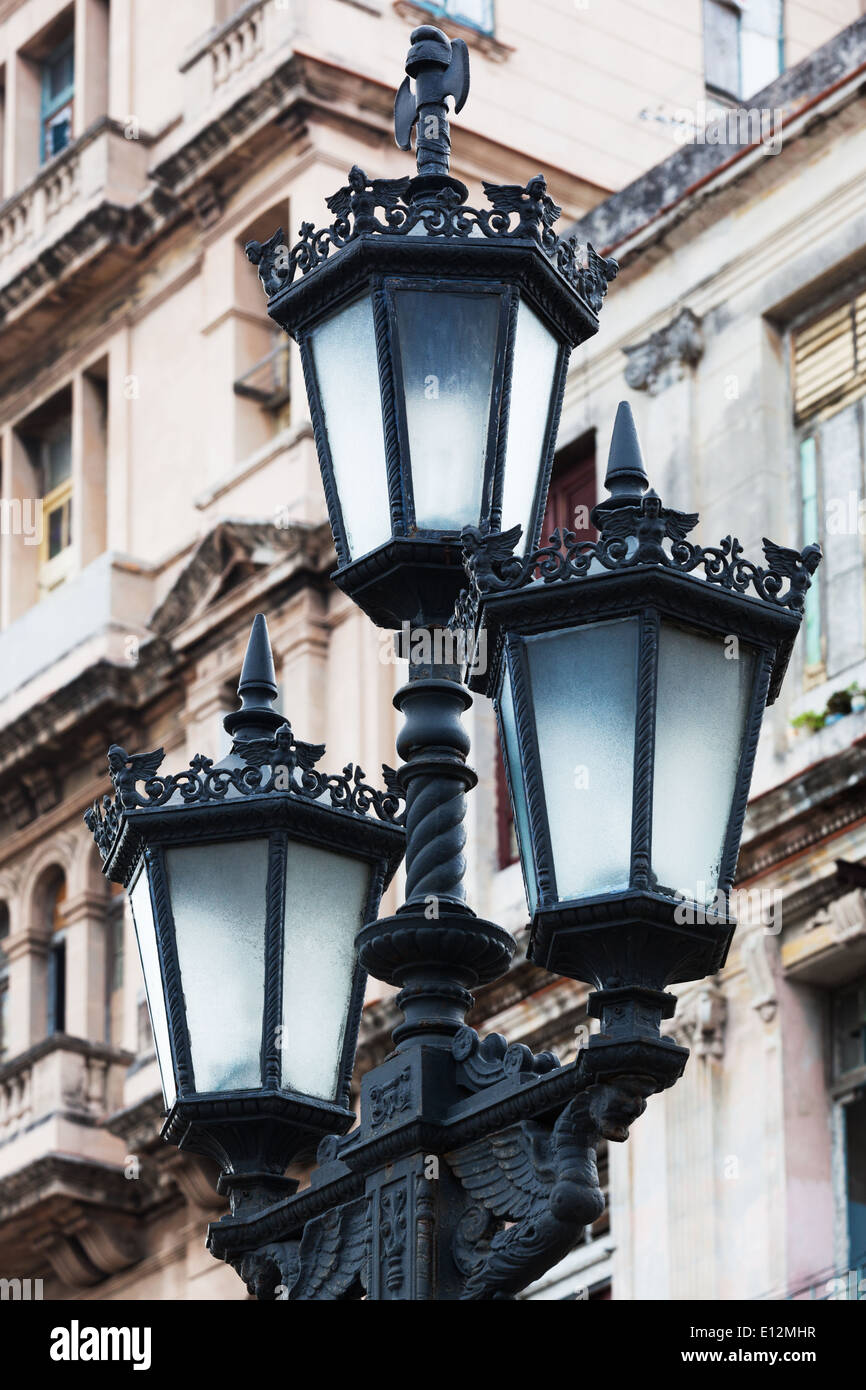 street lamp on the building background Stock Photo - Alamy
