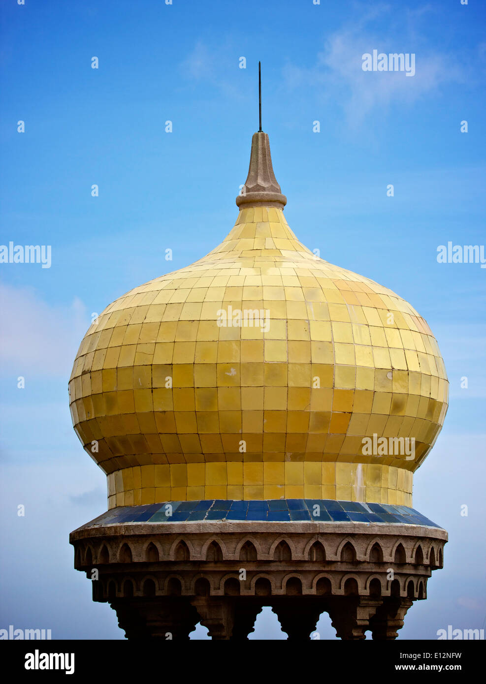 Tiled arabesque tower dome Palacio Nacional da Pena UNESCO world ...