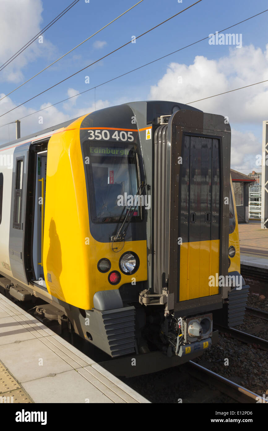 First TransPennine Express Class 350 Desiro electric multiple unit train standing at Wigan North ...