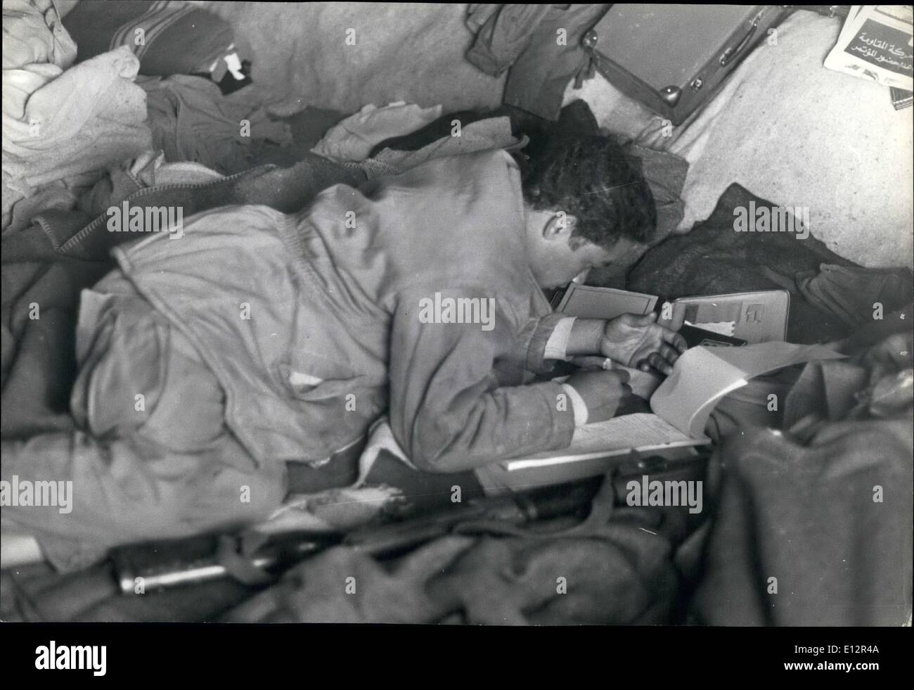 Feb. 24, 2012 - In his tent, a Commando writes a letter Stock Photo - Alamy