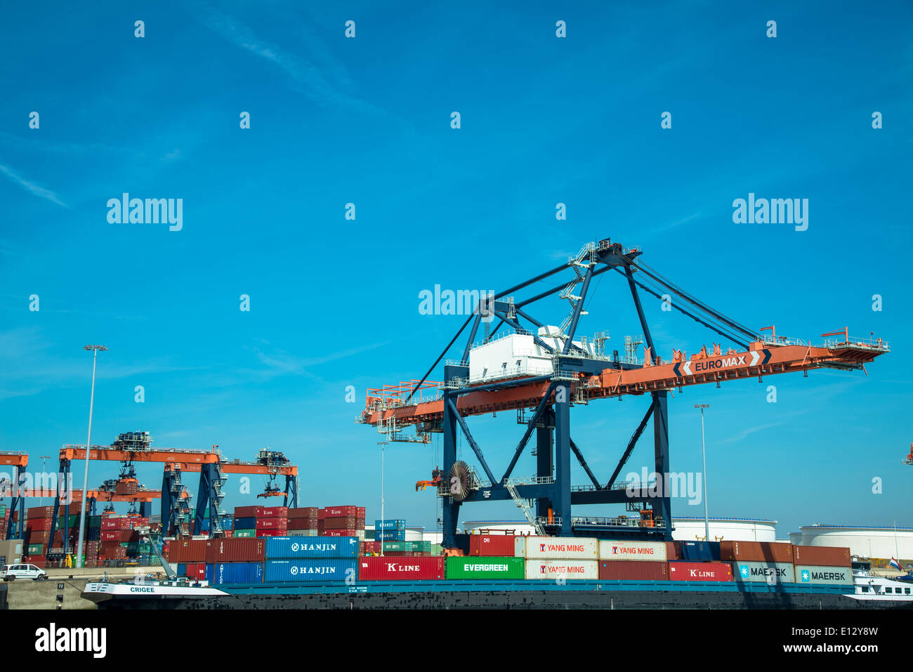cranes and containers at Europoort, Rotterdam, Holland Stock Photo - Alamy