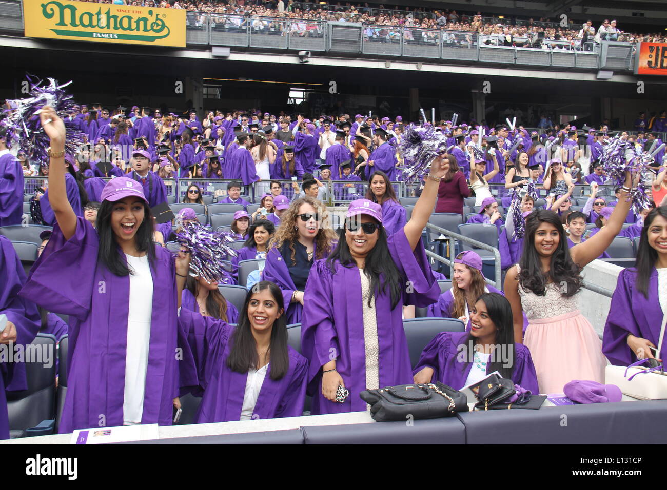 New York, New York, USA. 21st May, 2014. Students celebrate during the 182nd Commencement of the ...